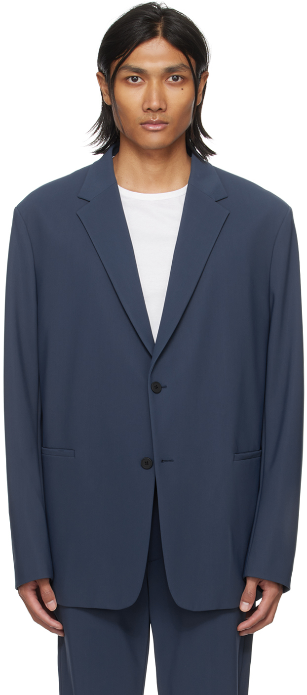 Theory Navy Clinton Blazer In Deep Atlantic - 68% Off | Editorialist